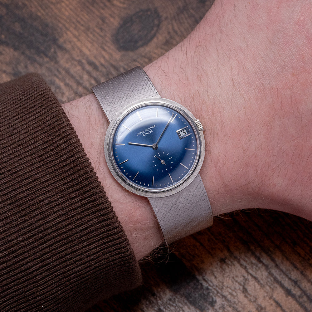 1971 Patek Philippe Calatrava Blue Sigma Dial White Gold 3445/6 ...