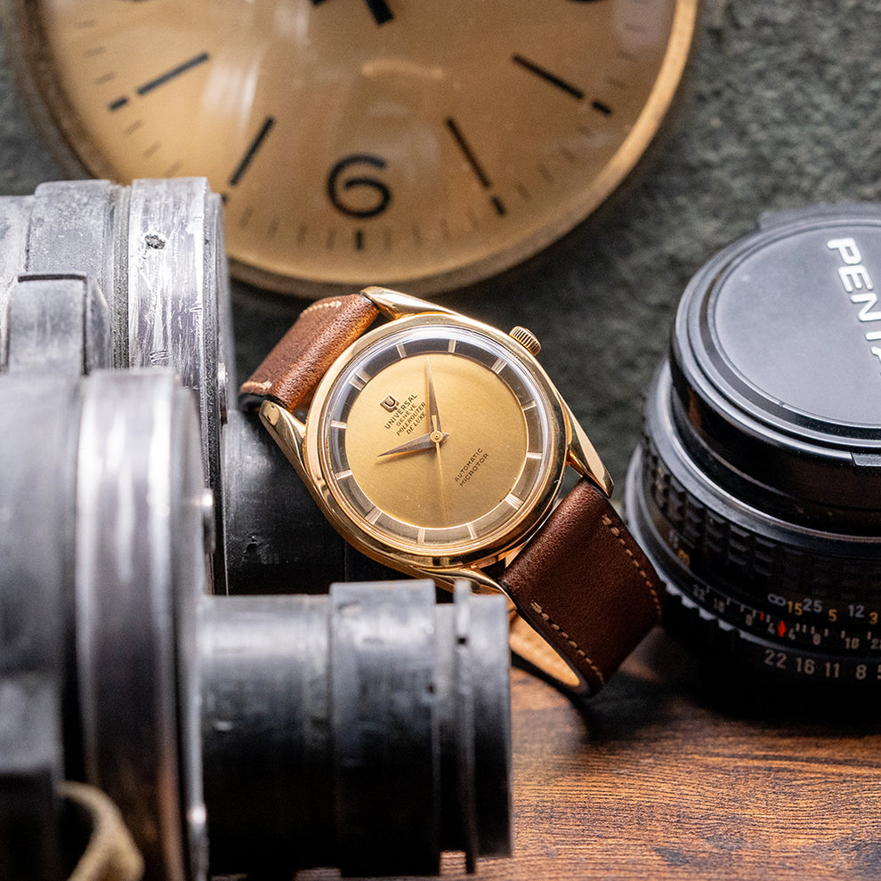 1956 Universal Geneve Polerouter Deluxe 18ct Gold 10357-1